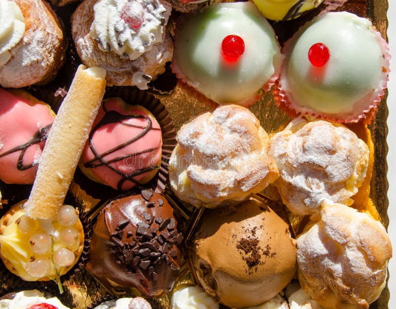 Tray of Sicilian pastries stock image. Image of sicilian - 148418591