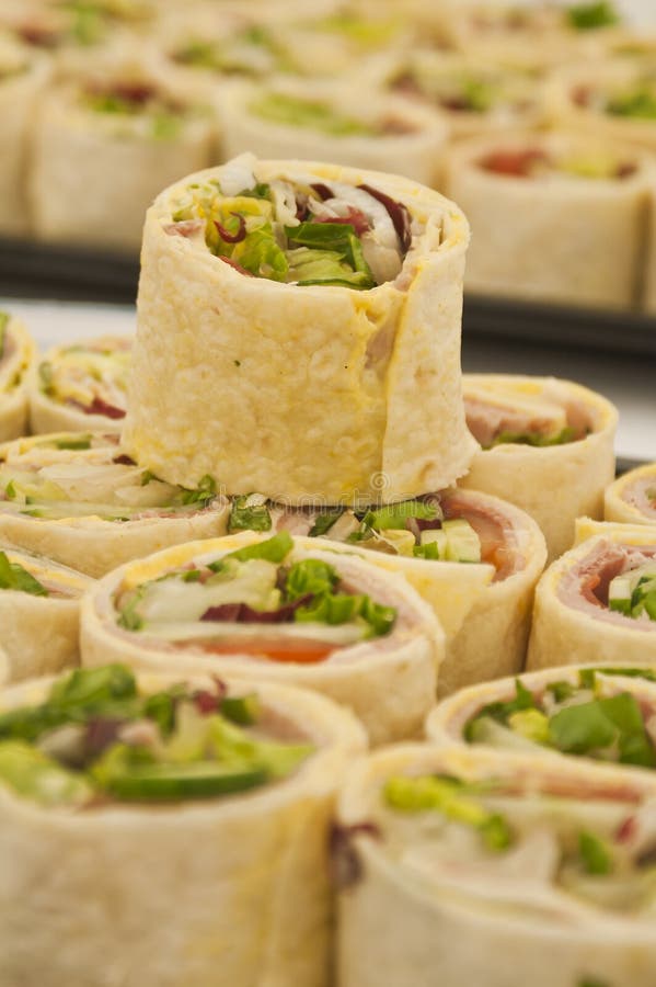 Tray of sliced pitta rolls stock image. Image of cheese - 43912777