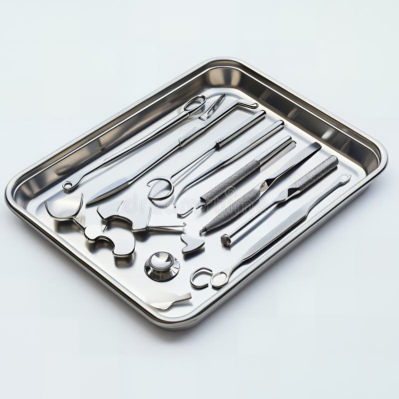 A Tray of Sterile Surgical Instruments Stock Illustration ...
