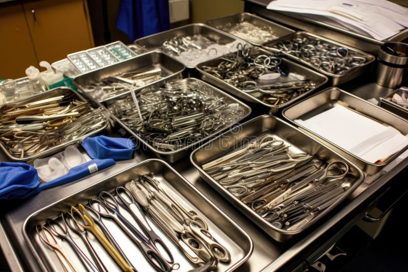 Tray of Surgical Instruments, Ready for Use in Operating Room Stock ...