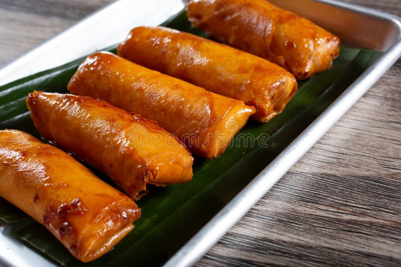 Tray of Turon, Filipino Food Stock Photo - Image of lumpia, filipino ...