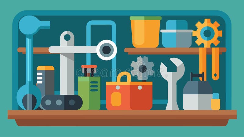 A Tray of Various Tools and Spare Parts Sits on a Shelf Ready for Any ...