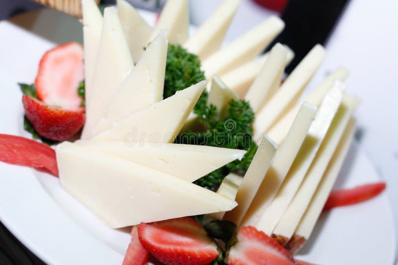 Trays Full of Slices of Cheese Stock Photo - Image of dairy, macro ...