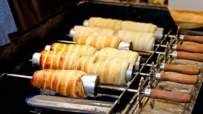 Trdelnik a Typical Spit Cake of Central Europe a Stock Image - Image of ...