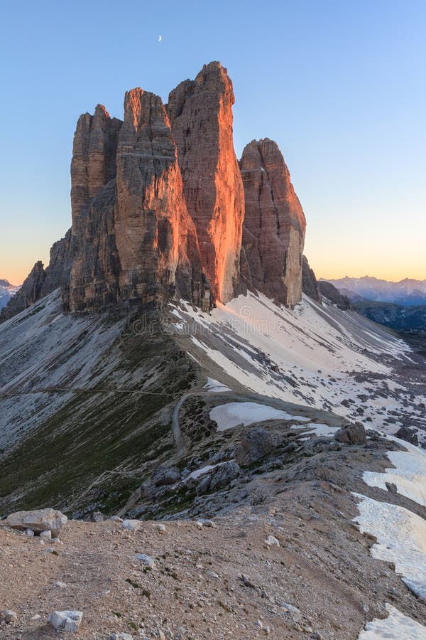 Sunset in Dolomite Alps, Italy Stock Photo - Image of summer, sport ...