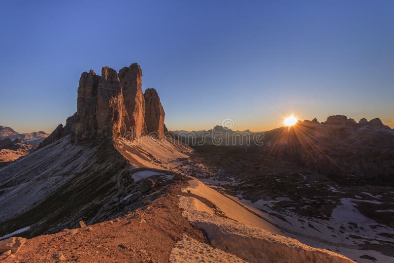 Sunset in Dolomite Alps, Italy Stock Photo - Image of summer, sport ...