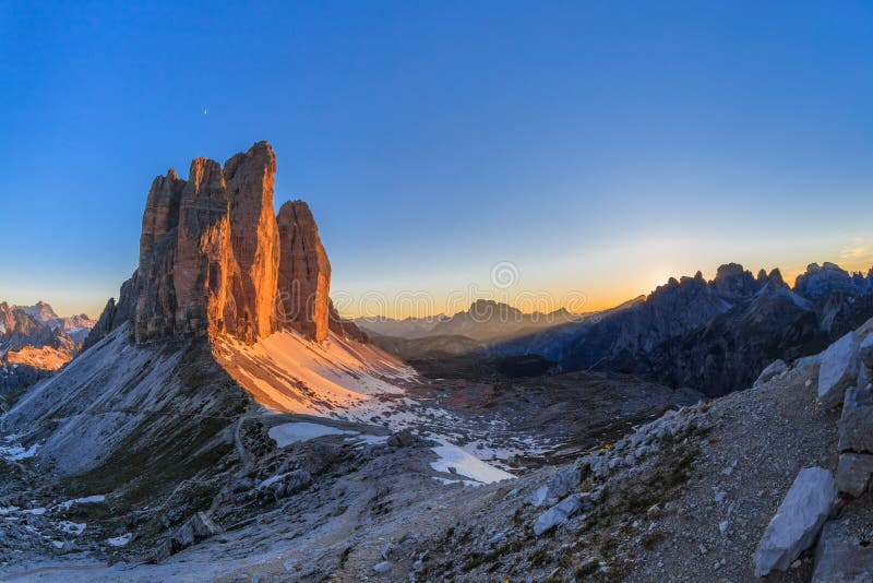 Sunset in Dolomite Alps, Italy Stock Photo - Image of summer, sport ...