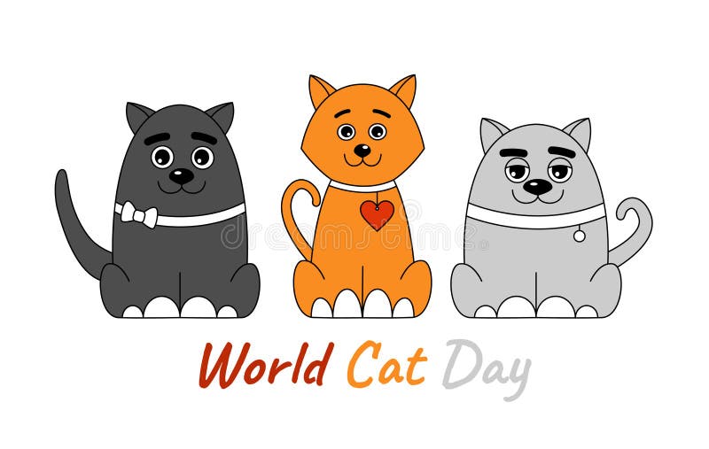 Tre gatti variopinti illustrazione vettoriale. Illustrazione di ...