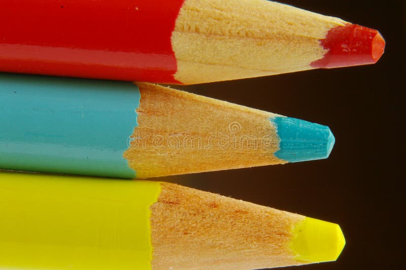 Tre matite immagine stock. Immagine di scuola, arte, artistico - 728167