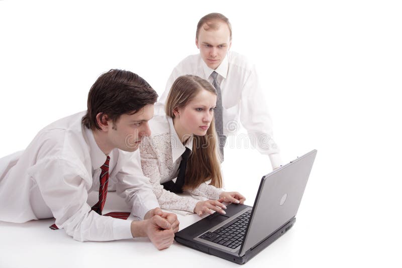 Tre persone di affari fotografia stock. Immagine di felice - 2381648