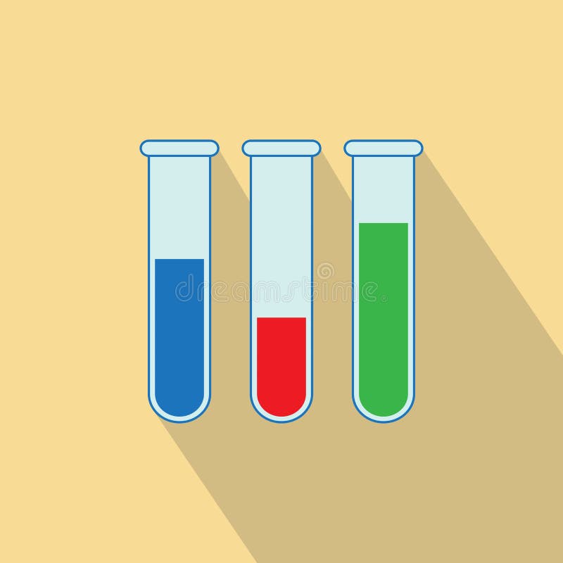 Tre Provette Con L'icona Colorata Dei Liquidi Illustrazione Vettoriale ...