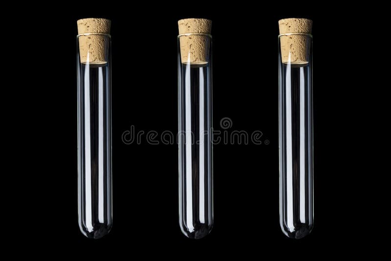 Provetta Tre Chiusa Con Sughero Su Fondo Bianco Fotografia Stock ...