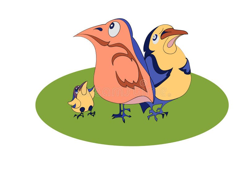 Tre uccelli comici illustrazione di stock. Illustrazione di marchio ...