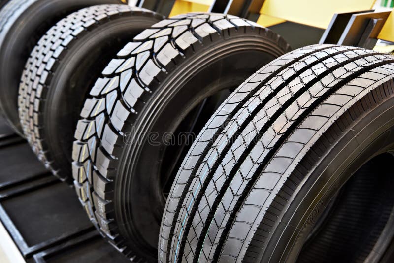 Tread Pattern on Wheel Tire Truck in Store Stock Photo - Image of shop ...