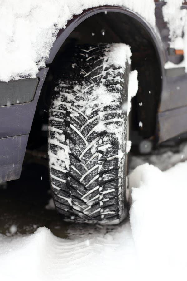 Tread in snow stock image. Image of black, tire, tyre - 48604487
