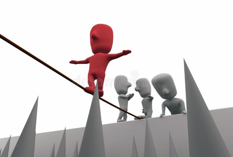 Treading on Thin Line stock illustration. Illustration of explore ...