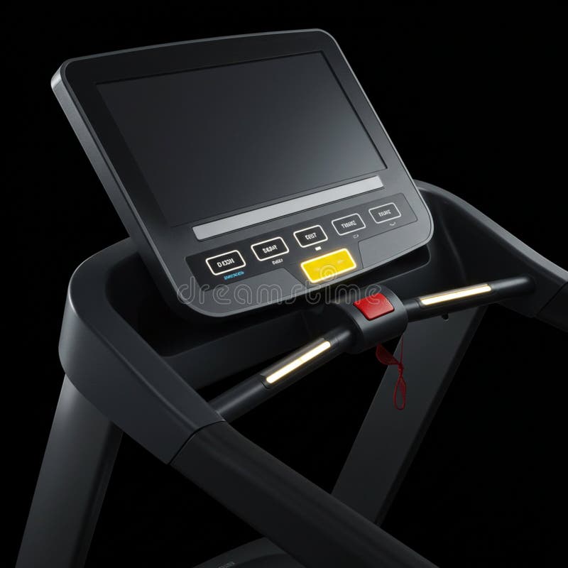 Treadmill Control Panel Featuring a Large Screen and Several Buttons ...