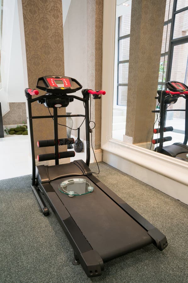 Treadmill in gym stock image. Image of house, interior - 35733975