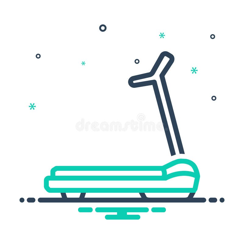 Mix Icon for Treadmill, Fitness and Walking Stock Illustration ...