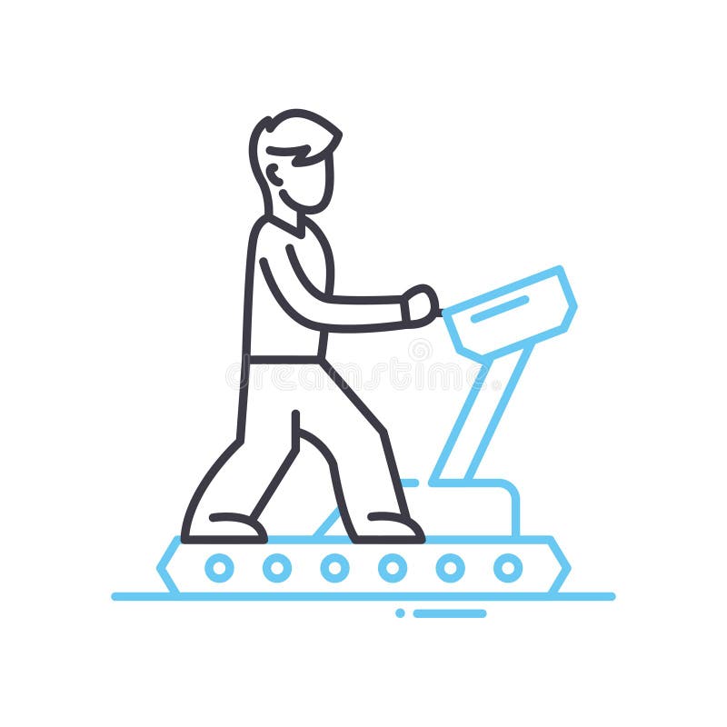Treadmill Line Icon, Outline Symbol, Vector Illustration, Concept Sign ... Treadmill Line Icon, Outline Symbol, Vector Illustration, Concept Sign ...