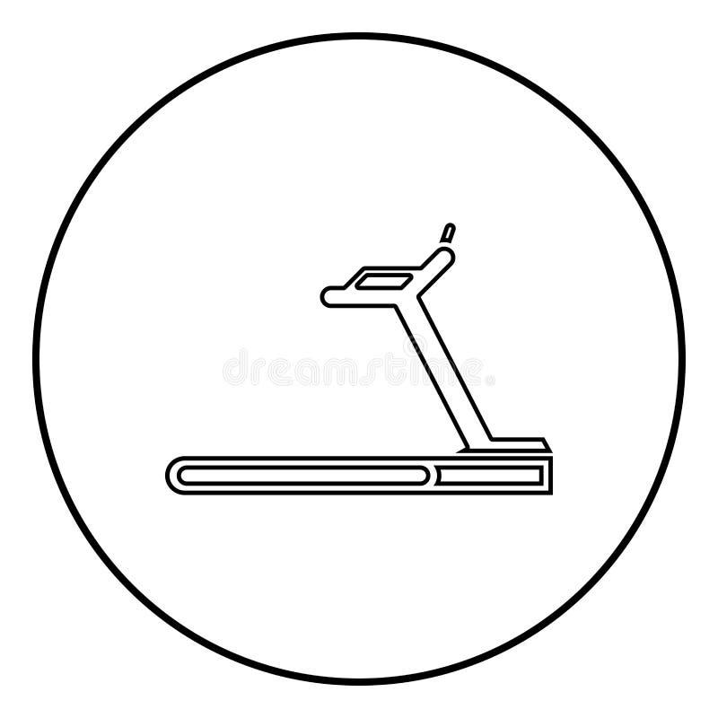 Treadmill Machine Icon Black Color Illustration in Circle Round Stock ...