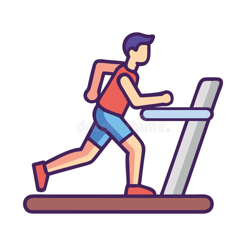 Running Man on Treadmill Icon Stock Vector - Illustration of vector ...