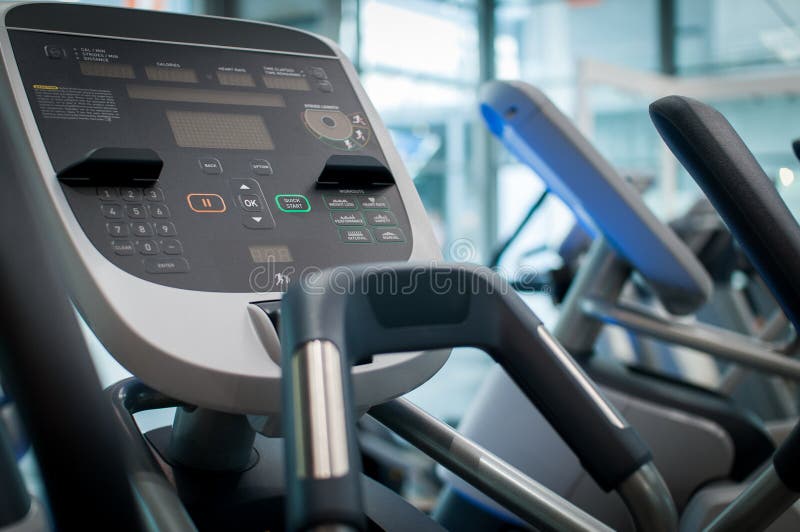 Treadmill panel stock image. Image of handles, level - 51923157
