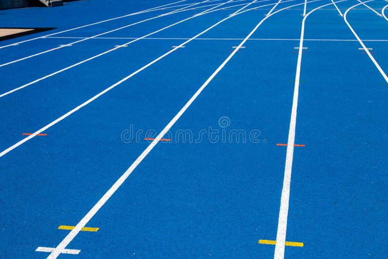 Blue Treadmill for Running in the Stadium Stock Photo - Image of lane ... Blue Treadmill for Running in the Stadium Stock Photo - Image of lane ...