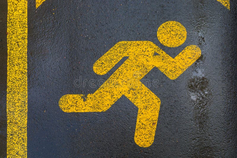 A Treadmill Sign on the Pavement that is for Running, Walking or ...