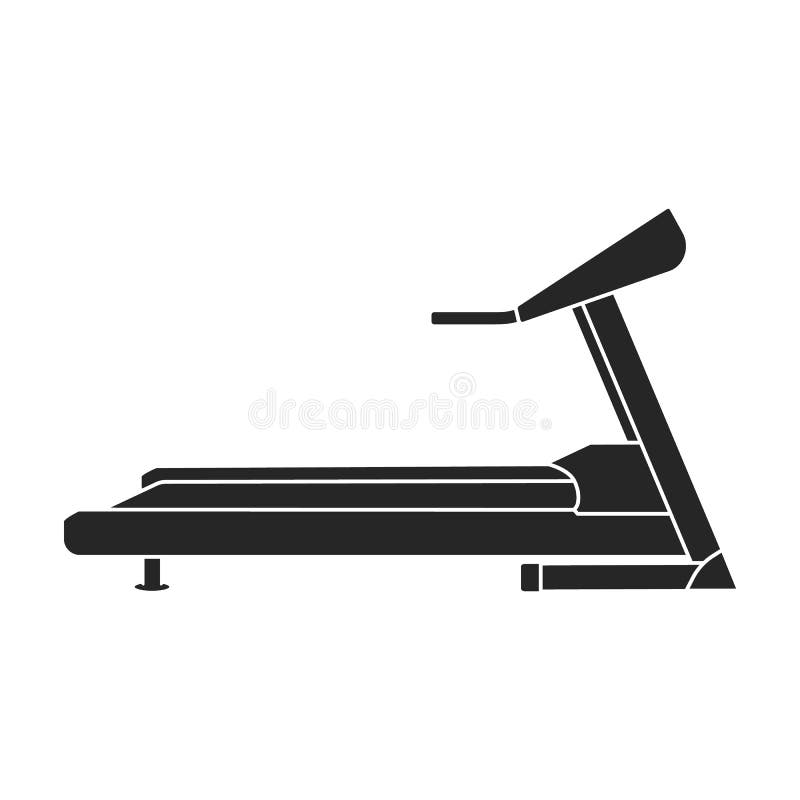 Treadmill Vector Icon.Black Vector Icon Isolated on White Background ...