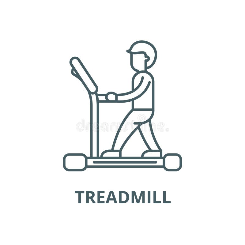 Jogging on the Treadmill Line Icon Concept. Jogging on the Treadmill ...