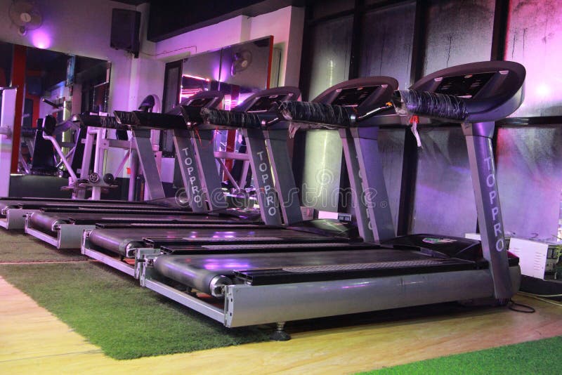 Treadmill for Weigh Loss Machine in Gym Stock Image - Image of light ...