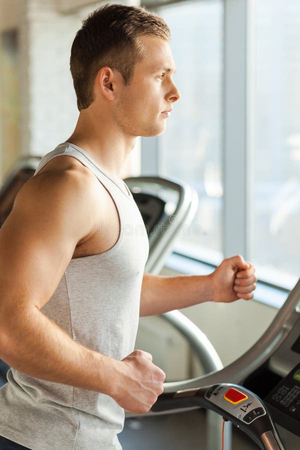Treadmill workout. stock image. Image of ideas, moving - 47698763