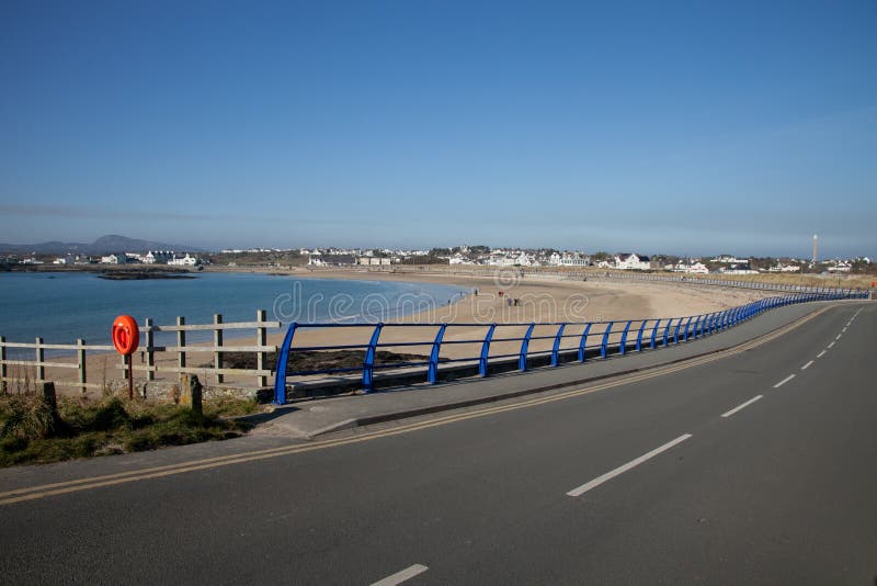 Trearddur bay beach. stock image. Image of water, road - 29448525