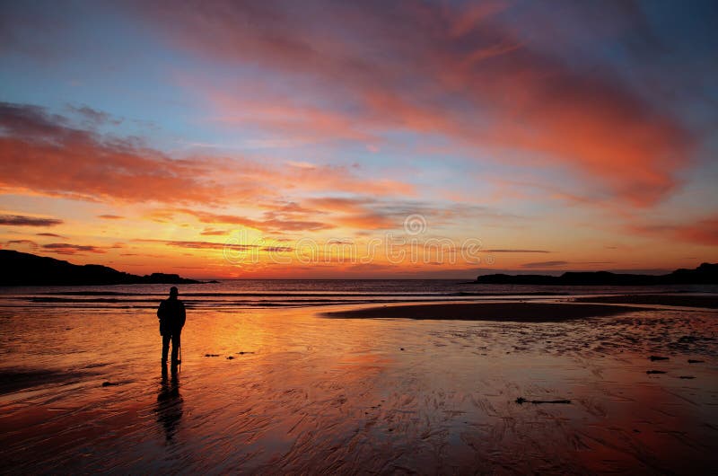 Trearddur Bay Sunset stock photo. Image of wales, sunlight - 29573598