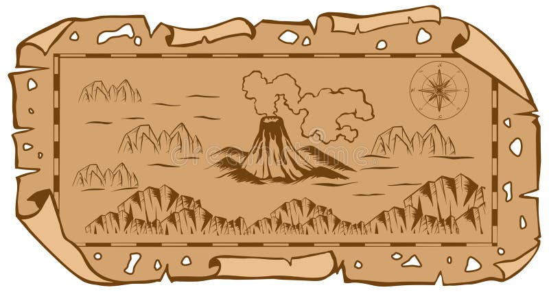 Treassure Map on Brown Paper Stock Vector - Illustration of object ...