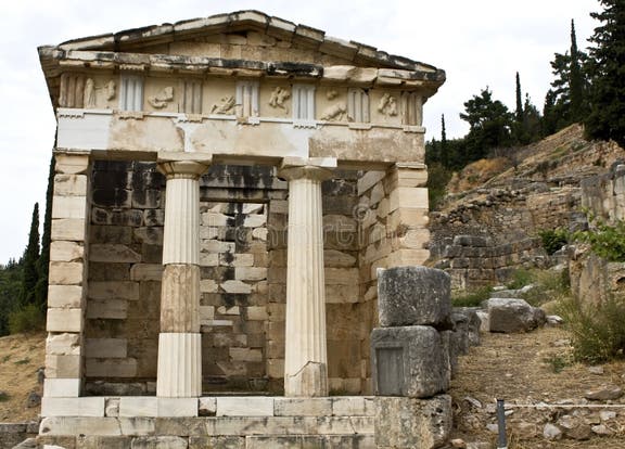 Treasure of the Athenians at Delphi Archaeo Stock Image - Image of ...