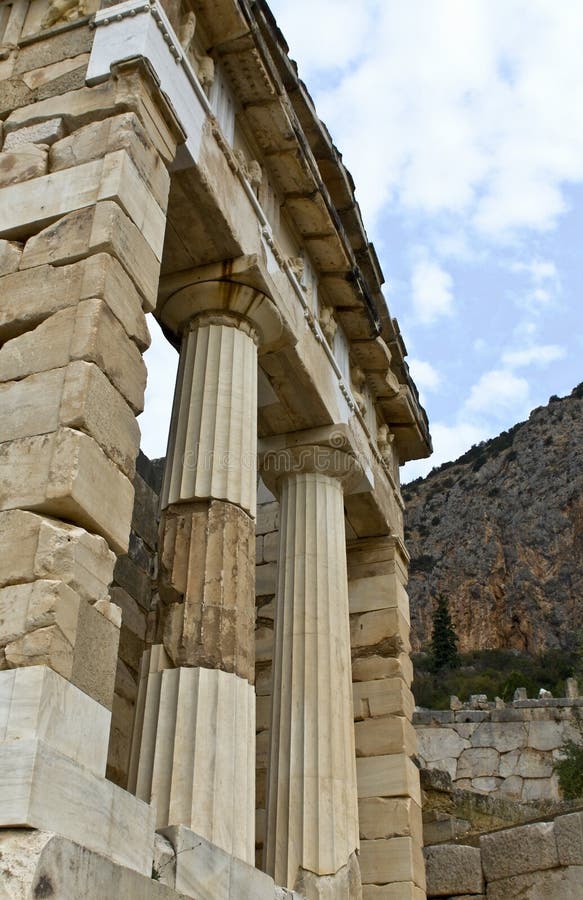Treasure of the Athenians at Delphi Oracle Stock Photo - Image of ...