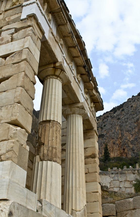 Treasure of the Athenians at Delphi Oracle Stock Photo - Image of ...