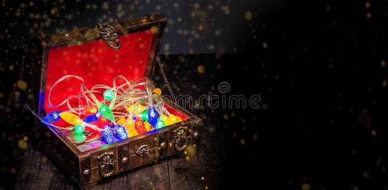 Treasure Box of Happiness with Christmas and Celebration Theme Banner ...