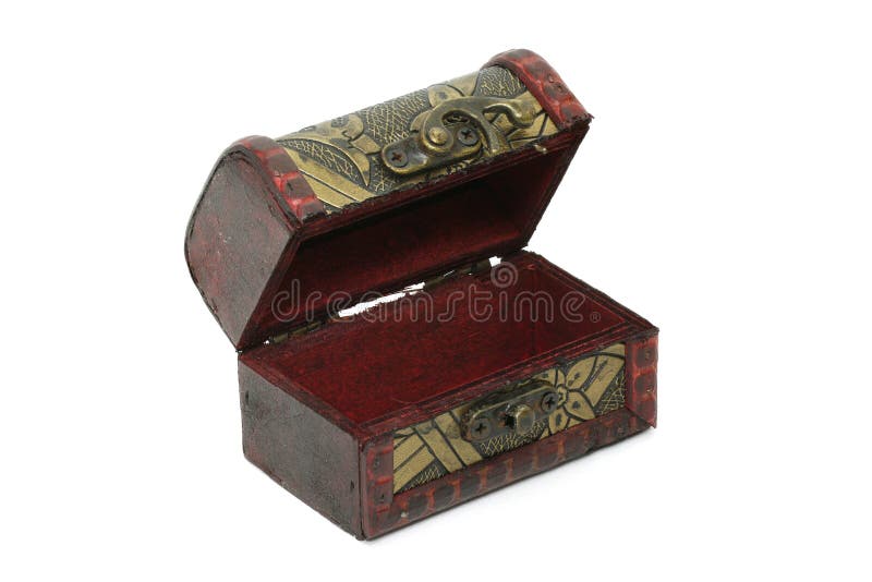 Treasure Box, Vintage Old Storage Box on White Background Stock Image ...