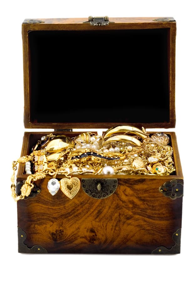 Open and Closed Treasure Chest Stock Image - Image of antique, diamond ...