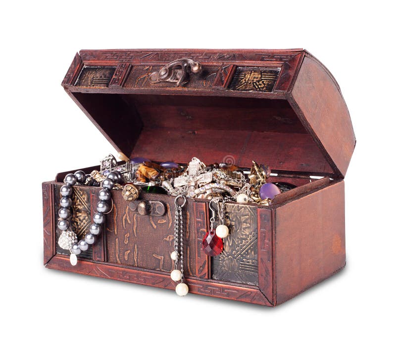 A wooden treasure chest stock image. Image of precious - 8899369