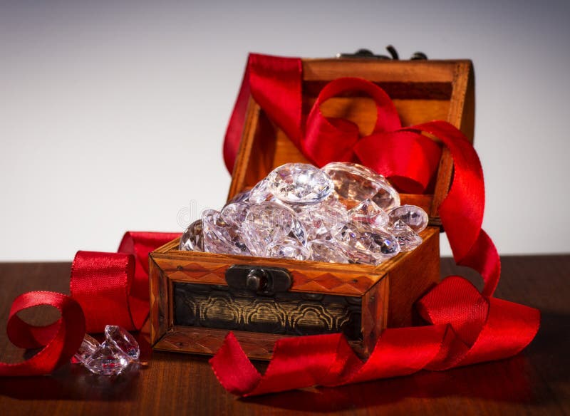Treasure Chest with Diamonds Stock Image - Image of heritage, donation ...