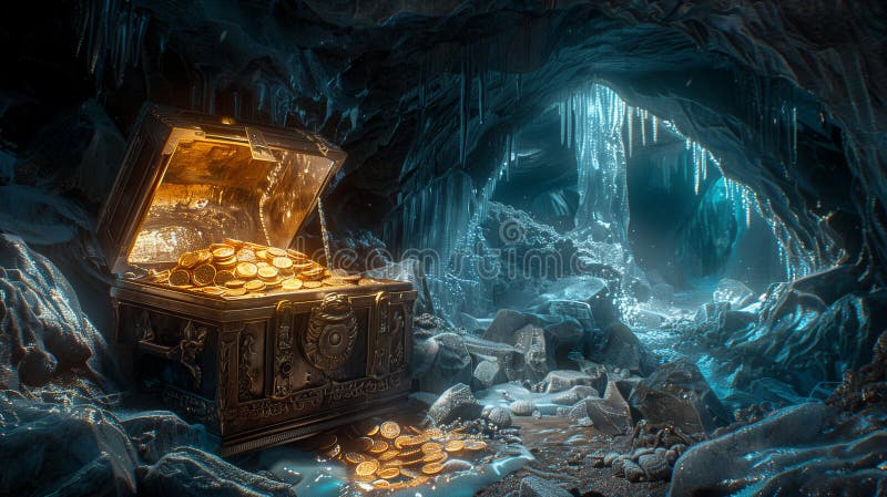 Treasure Chest Full of Gold Background Stock Photo - Image of fortune ...