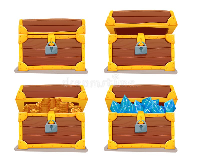 Treasure Chest with Gems and Gold. Vector Illustration Stock Vector ...