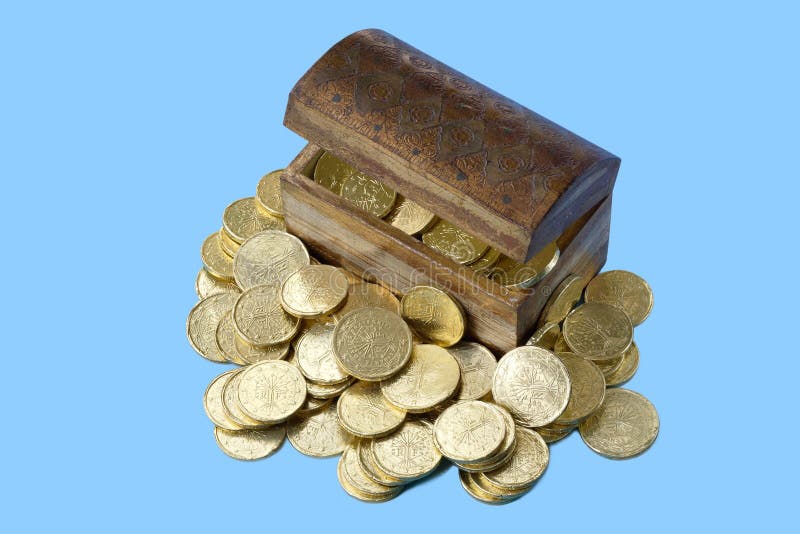 Treasure Chest and Gold Coins Stock Image - Image of ancient, happiness ...