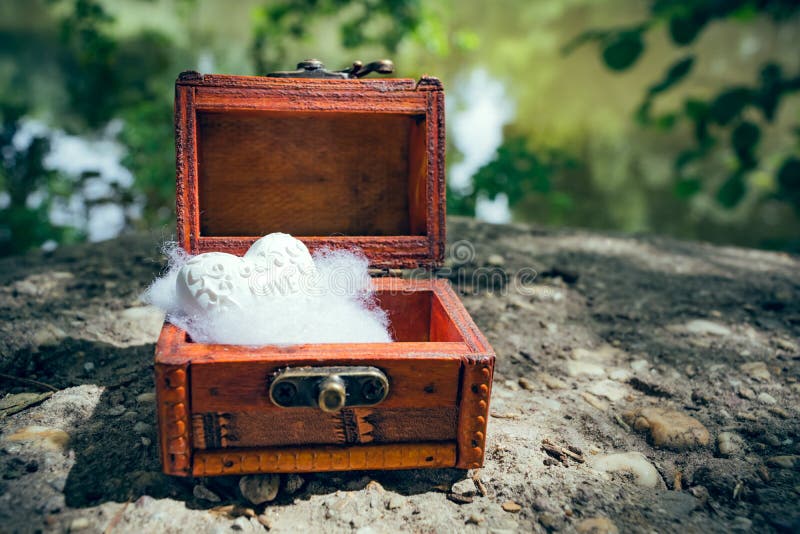 Treasure chest with heart stock image. Image of rocks - 57532649
