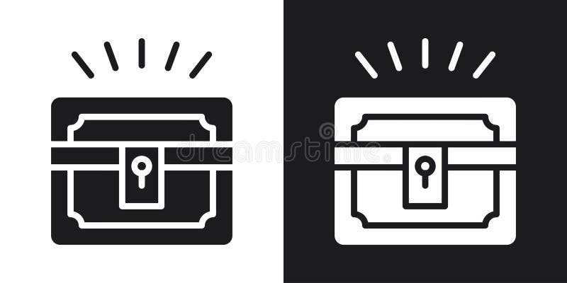 Treasure chest icon vector stock vector. Illustration of trunk - 348265011