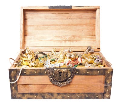 Treasure Chest Isolated on White Stock Image - Image of heavy, chest ...